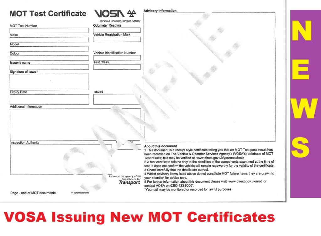 VOSA are issuing new Style MOT’s?